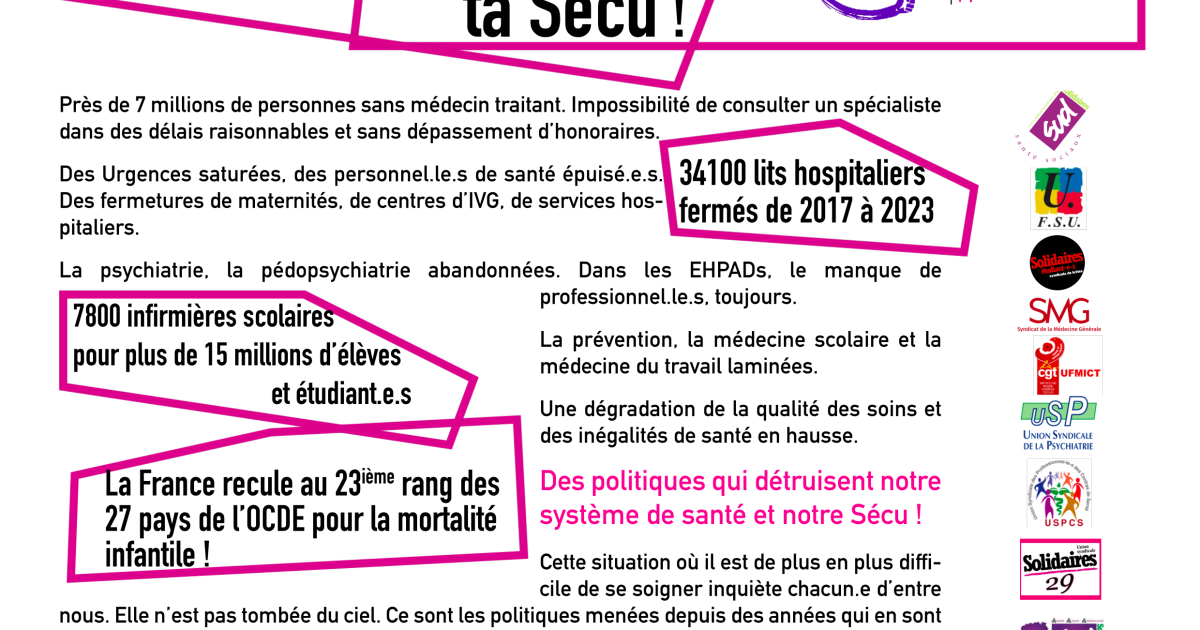Soigne ta santé ! Soigne ta Sécu ! - SMG, Syndicat de la Médecine Générale
